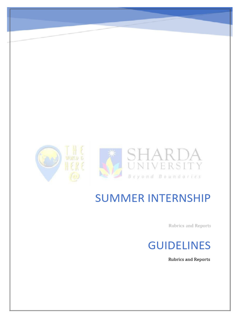 Summer Internship Guidelines Rubrics and Report Formats (Repaired) .Docx-1 | PDF | Software ...