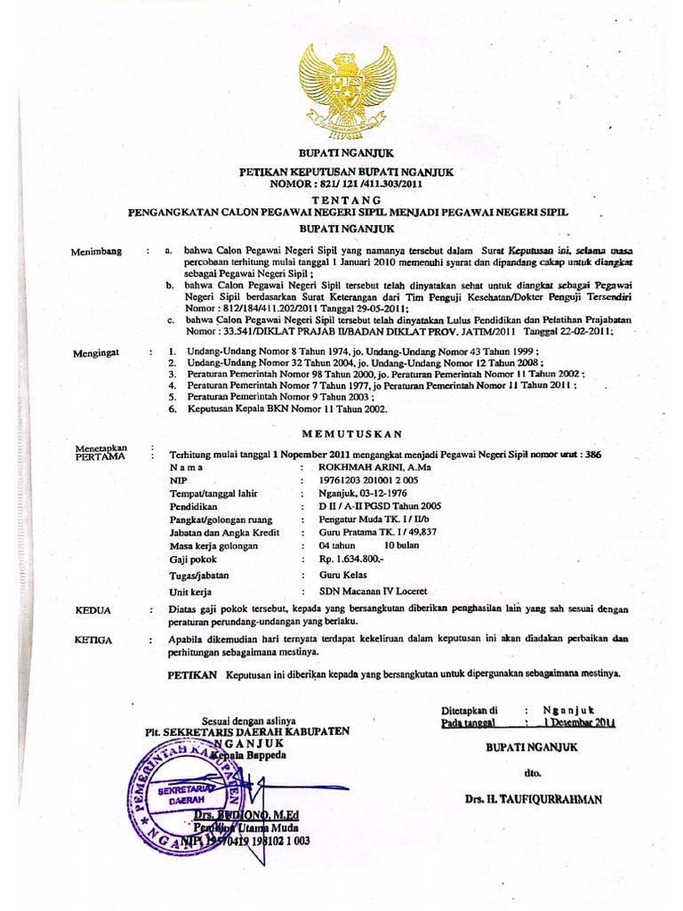 SK PNS - 197612032010012005 | PDF