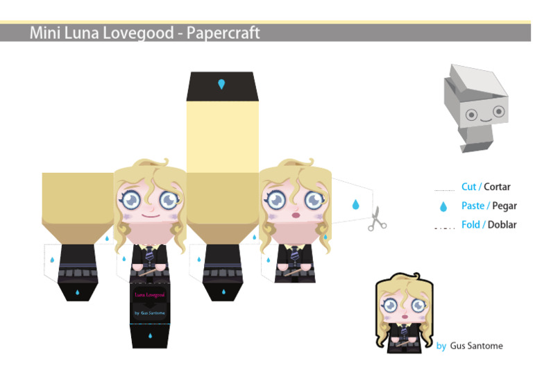 Luna Lovegood Papercraft by Gus Santome | PDF