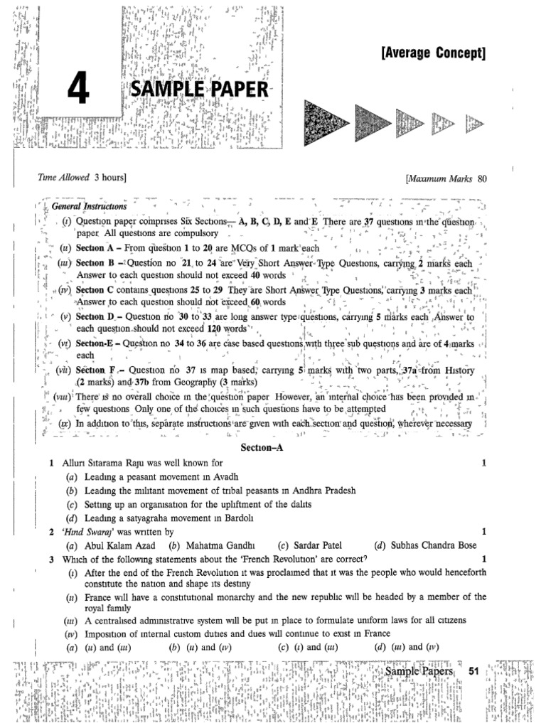 Social Science SQP Class 10 | PDF