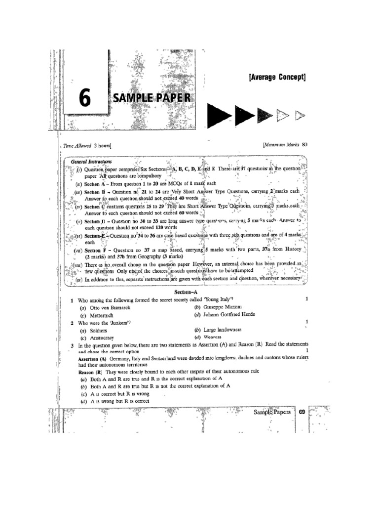 Social Science SQP Class 10 | PDF