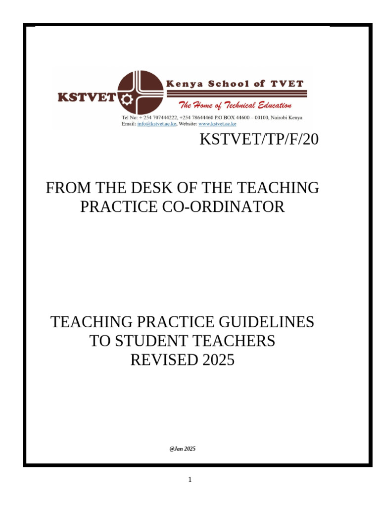 TP GUIDELINES - Revised Jan 2025 | PDF | Teachers | Curriculum