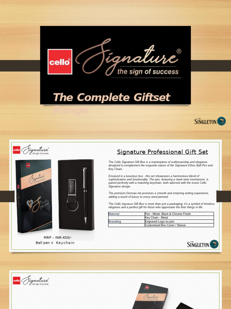 Cello Signature Gift Sets - The Sign of Success | PDF | Pen | Writing ...