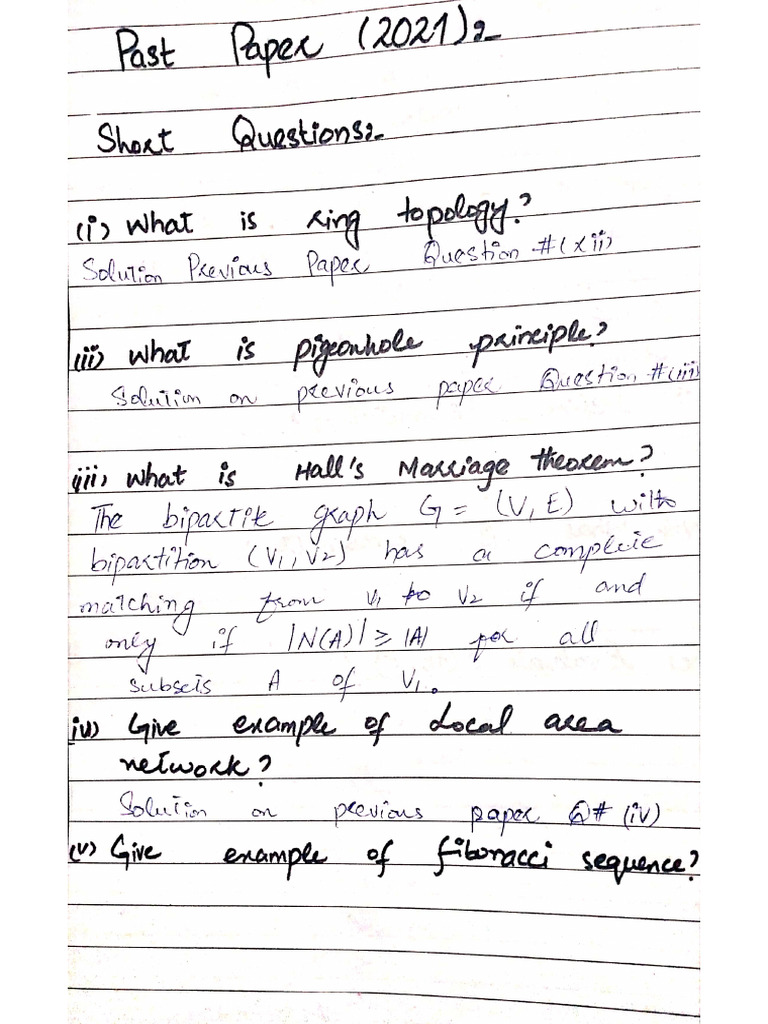 Discrete Past Paper 2021 | PDF