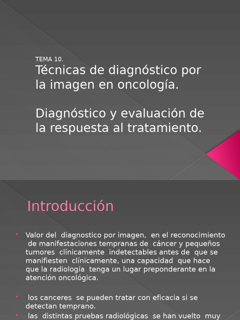 Tecnicas de Diagnostico en Oncología | PDF | Cáncer | Imagenes medicas