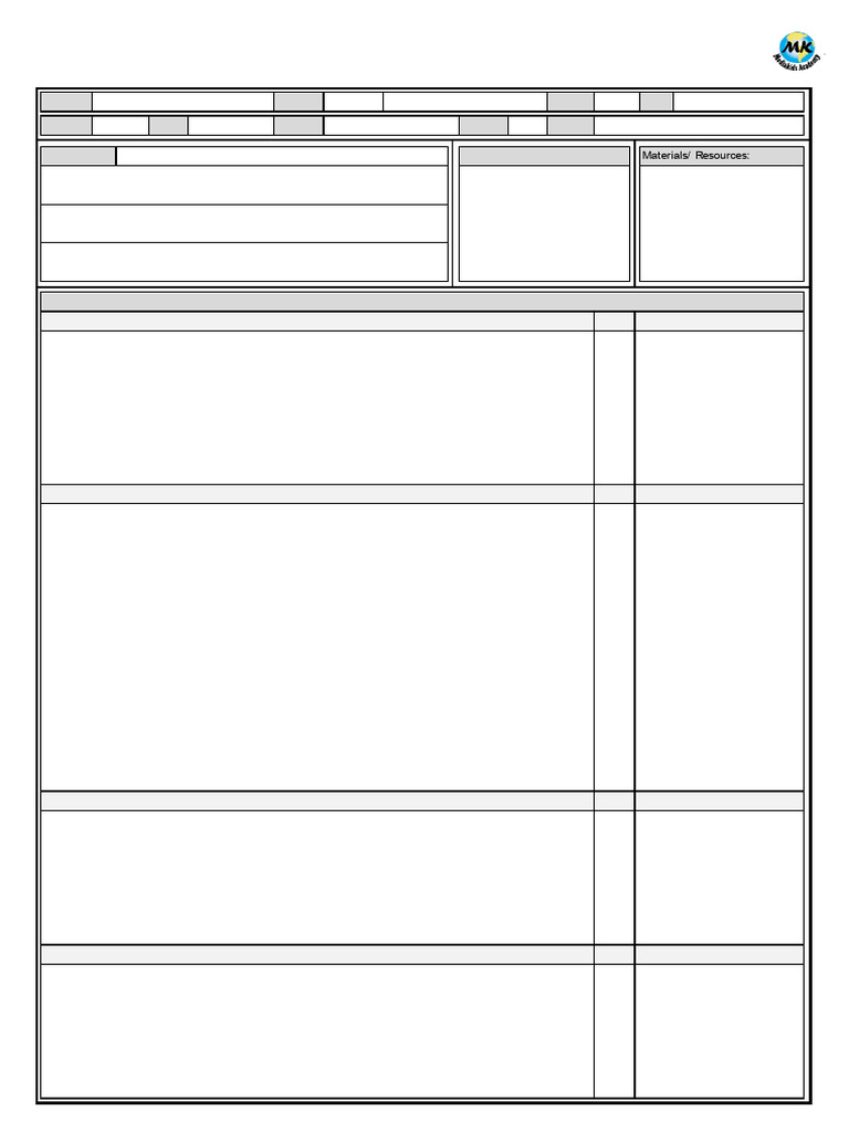 Lesson plan M6 w3 | PDF | Cognition | Learning
