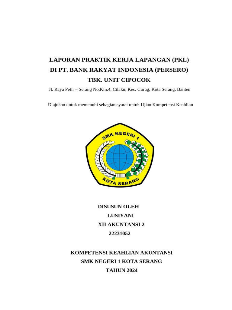 Laporan Praktik Kerja Lapangan Lusiyani Xii Akl 2 | PDF