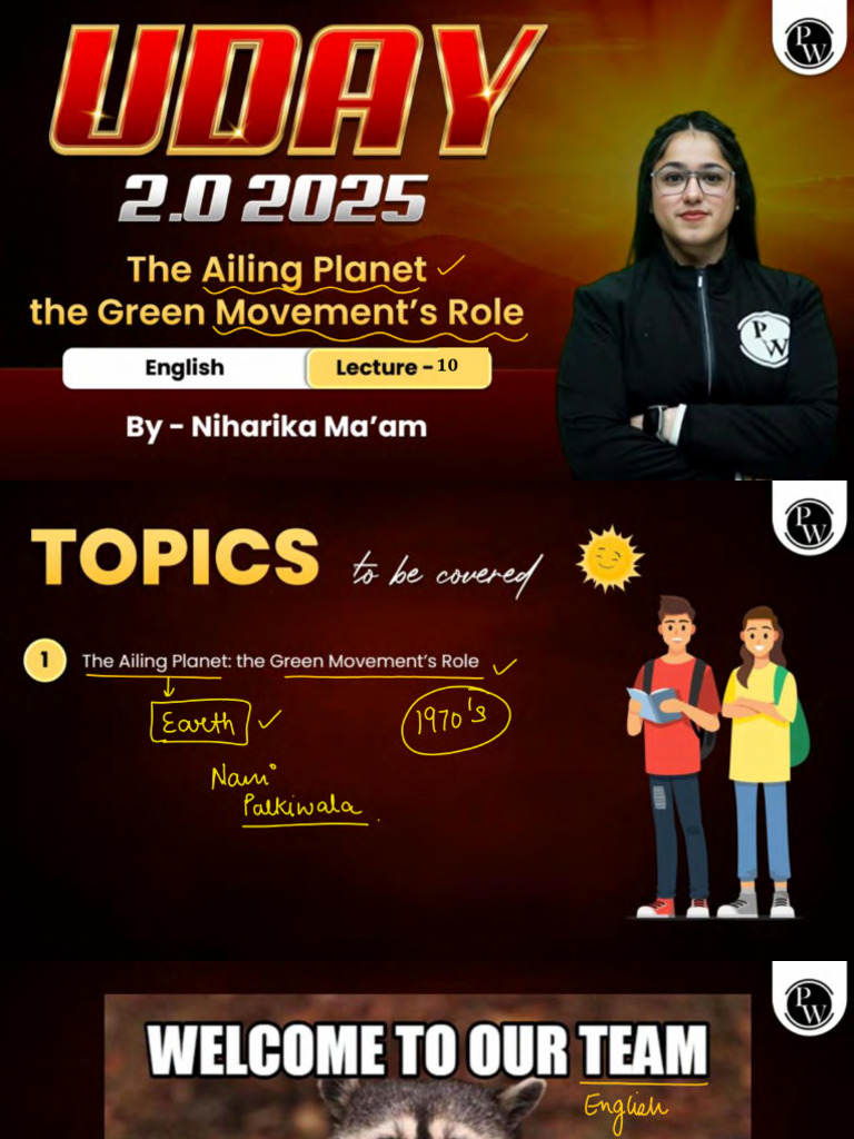 Hornbill 10 _ Prose 04 _ the Ailing Planet _ the Green Movement’s Role ...