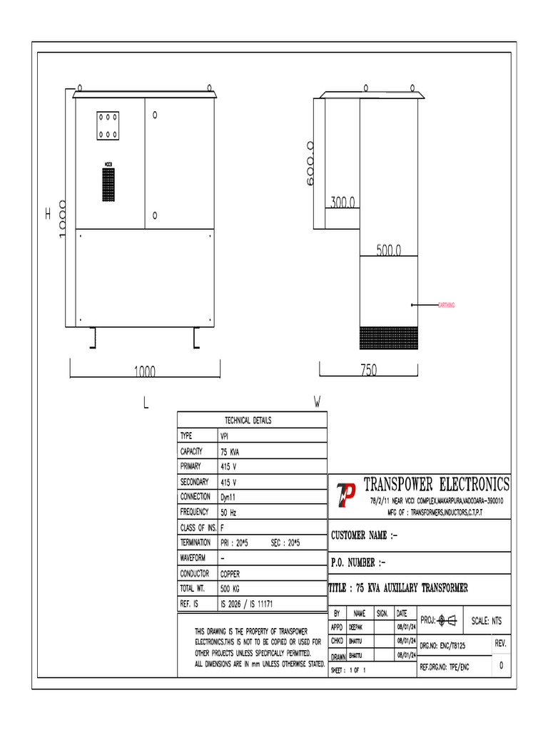 75 KVA ENC T8125-Model | PDF