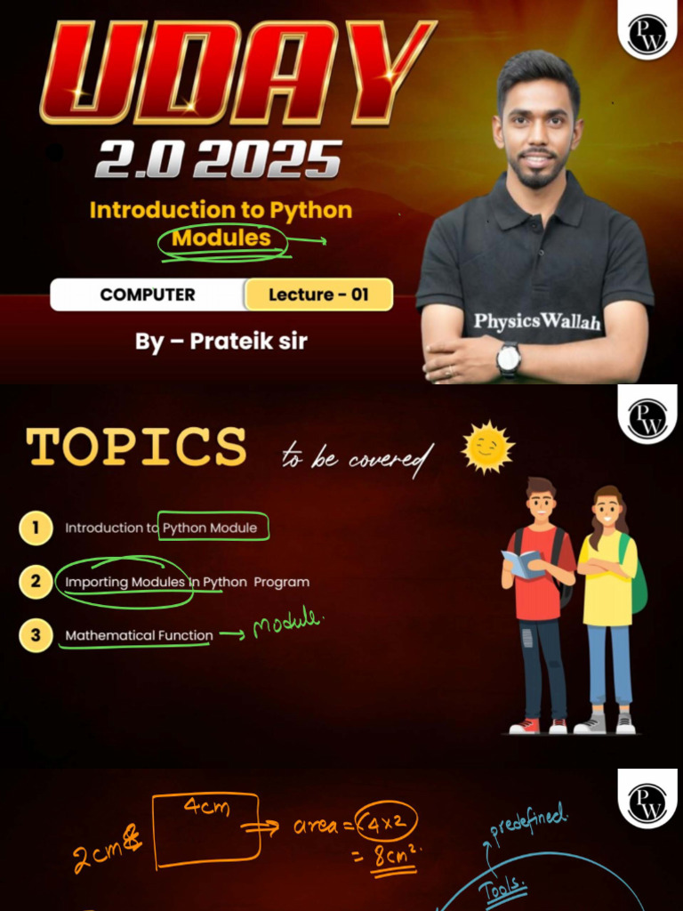 Introduction To Python Modules 01 - Class Notes - Uday 2.0 2025 | PDF