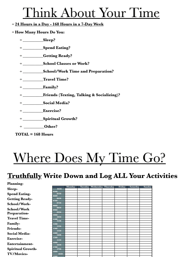Mrs. Merrily - Time Management Handout 2024 | PDF