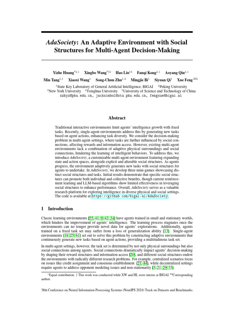 AdaSociety_ an Adaptive Environment With Social | PDF | Decision Making ...