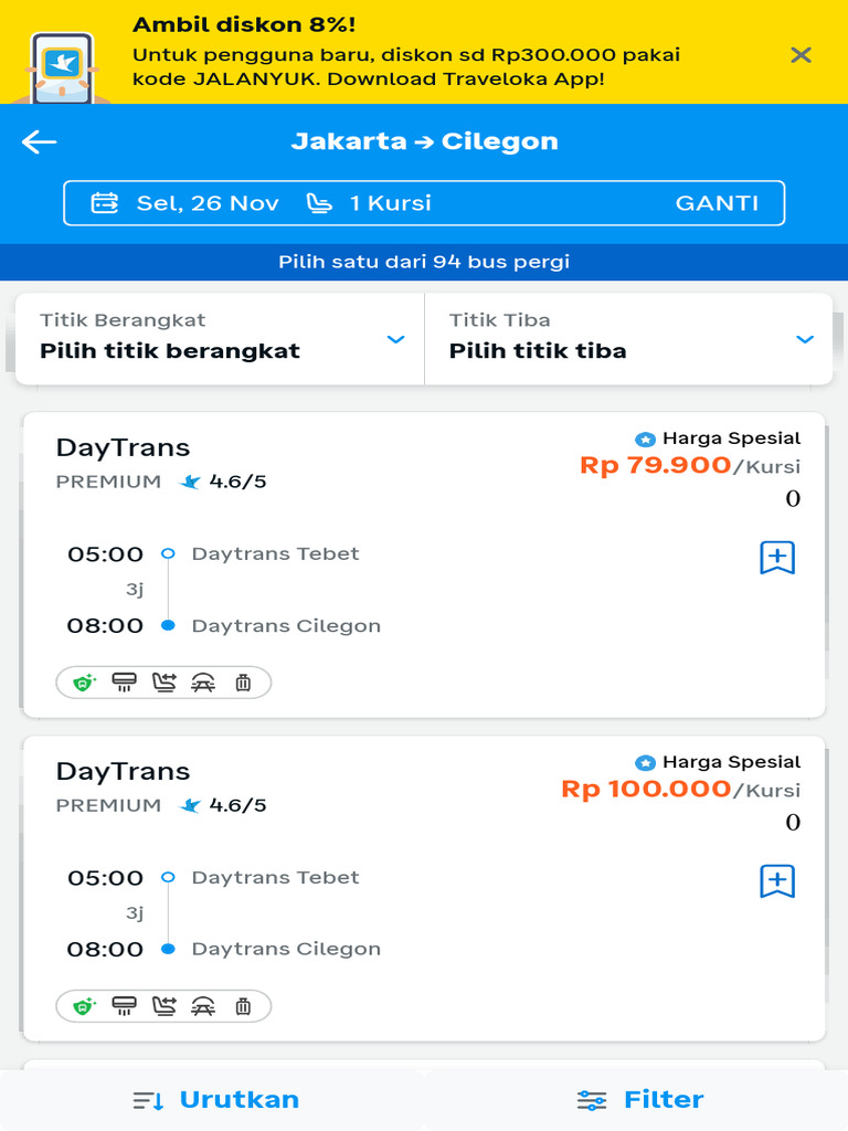 Jadwal Operator Bus & Shuttle Ke Cilegon | PDF