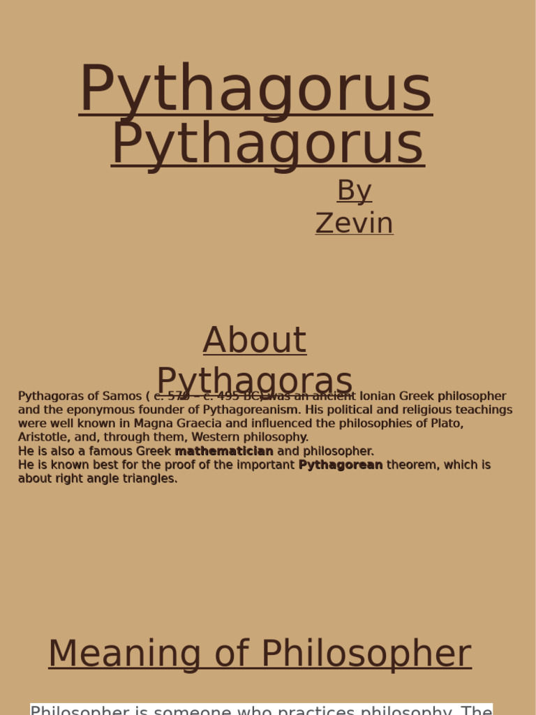 Zevin's Research On Pythagorus Copy 2 | PDF