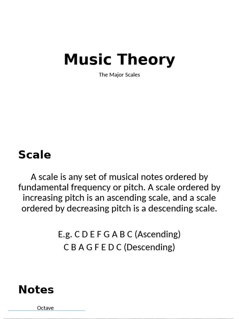 Music Theory the Major Scale | PDF