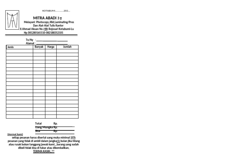 Nota Mitra Boy | PDF