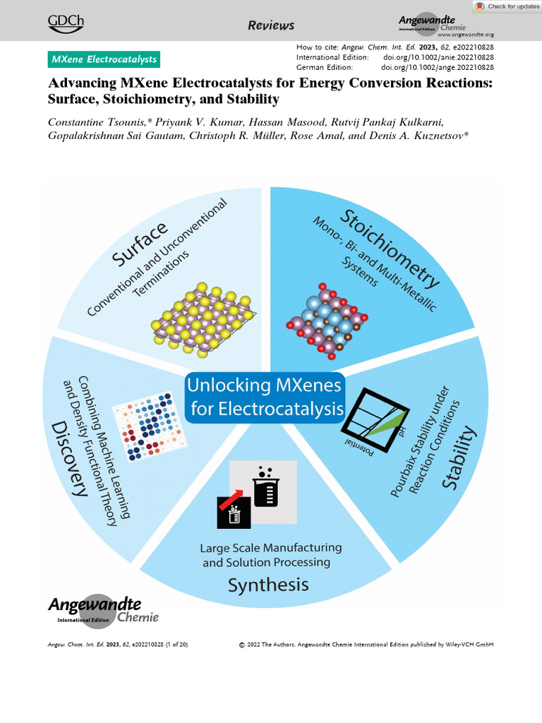 Angew Chem Int Ed - 2022 - Tsounis - Advancing MXene Electrocatalysts for Energy Conversion ...