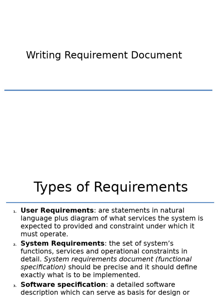 3-Writing Requirements Document | PDF | Specification (Technical Standard) | Computing