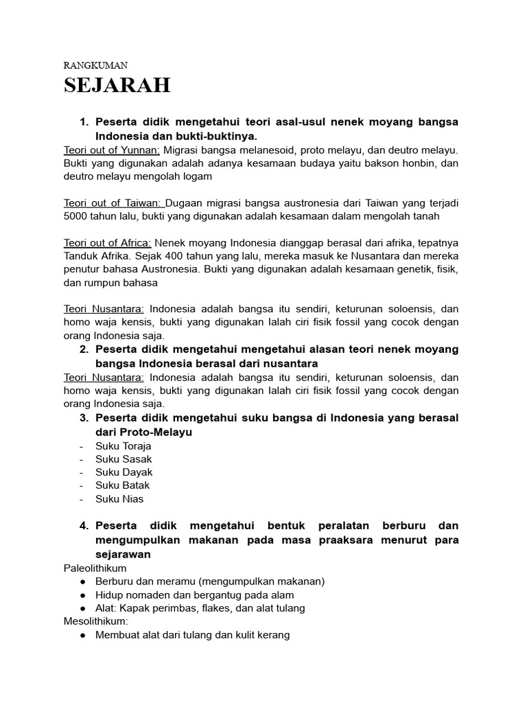 RANGKUMAN SEJARAH.docx | PDF