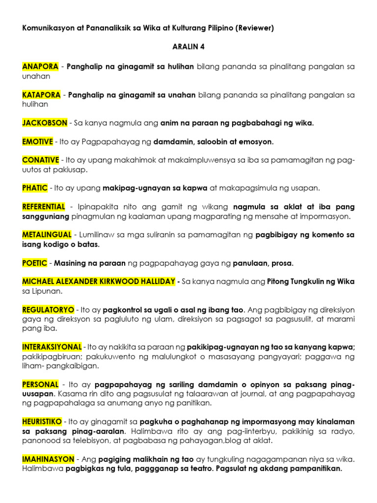 Kompan Aralin 4 5 Reviewer | PDF