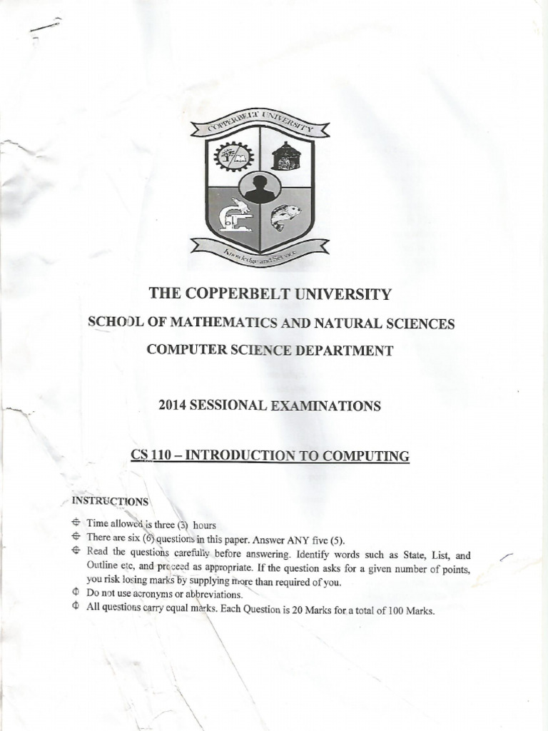 2014 CS110 Sessional | PDF