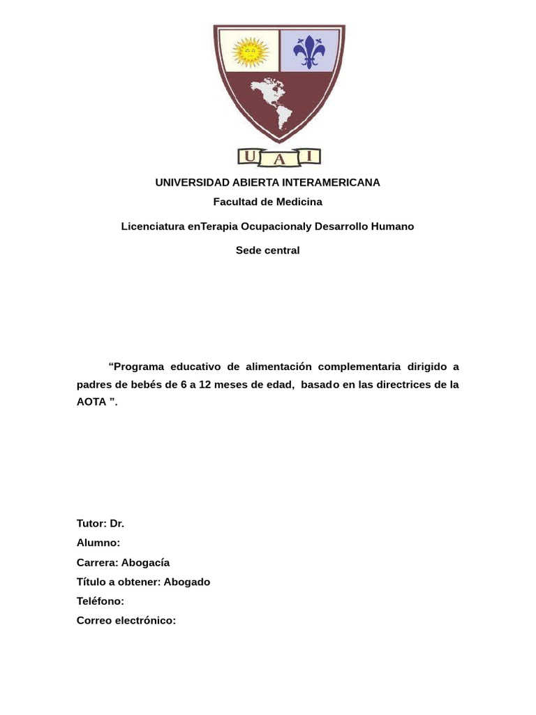 Programa de Alimentación Complementaria Infantil | PDF | Terapia ...
