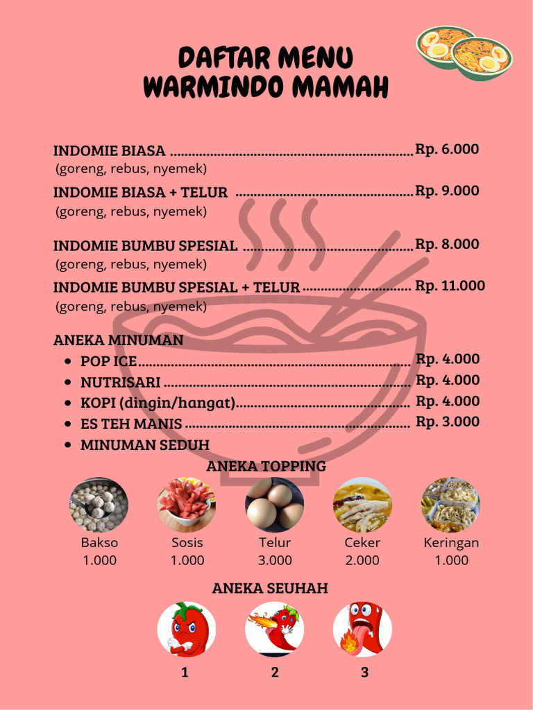 Daftar Menu Warmindo Mamah 20250106 190801 0000 | PDF