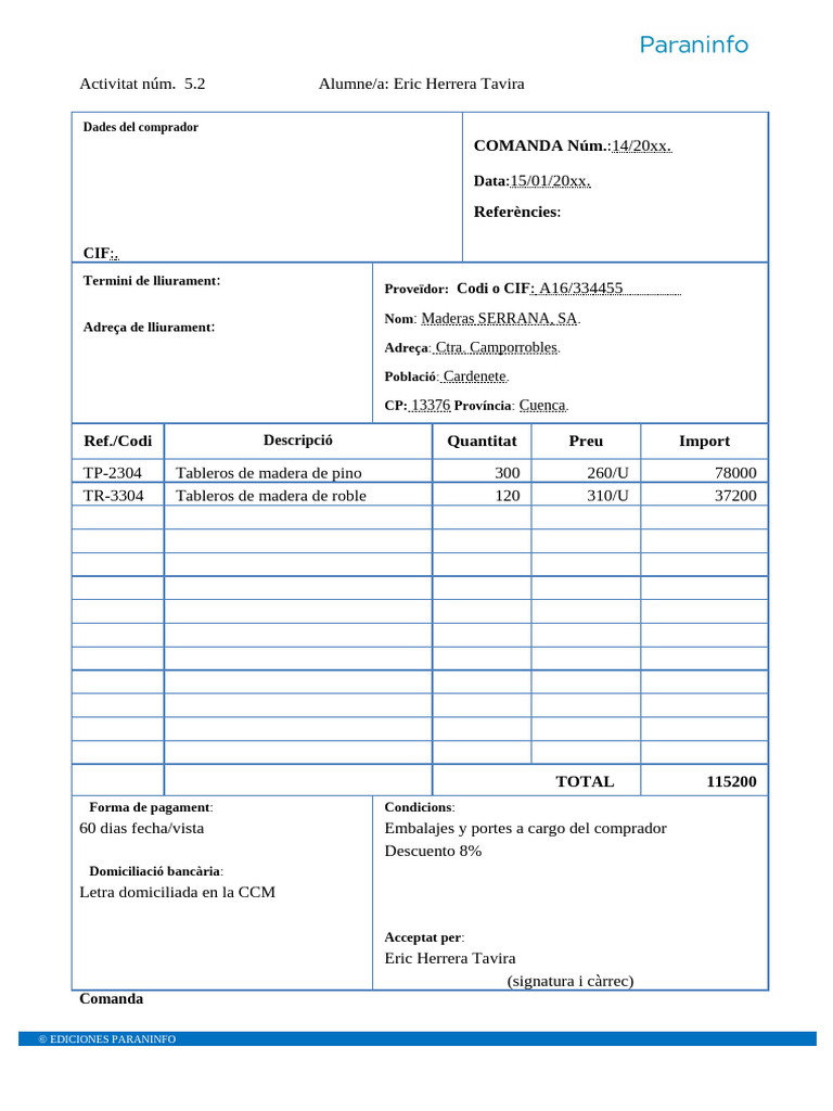 Full de Comanda | PDF