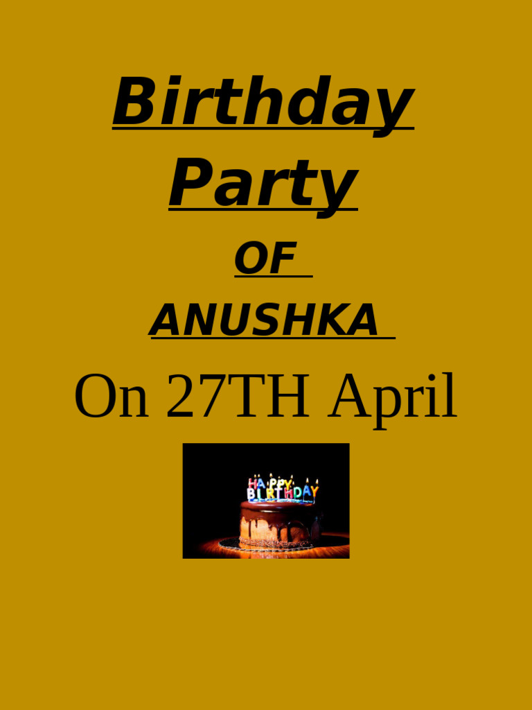 Birthday Party | PDF