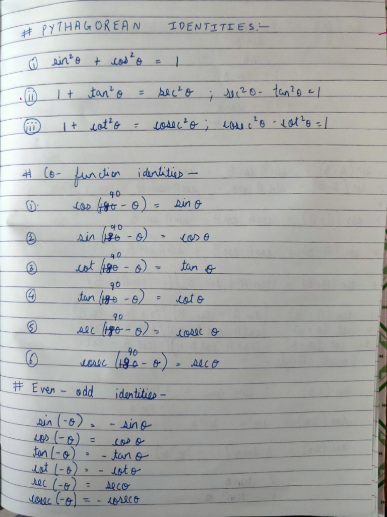 Trigo Formulae IMP | PDF