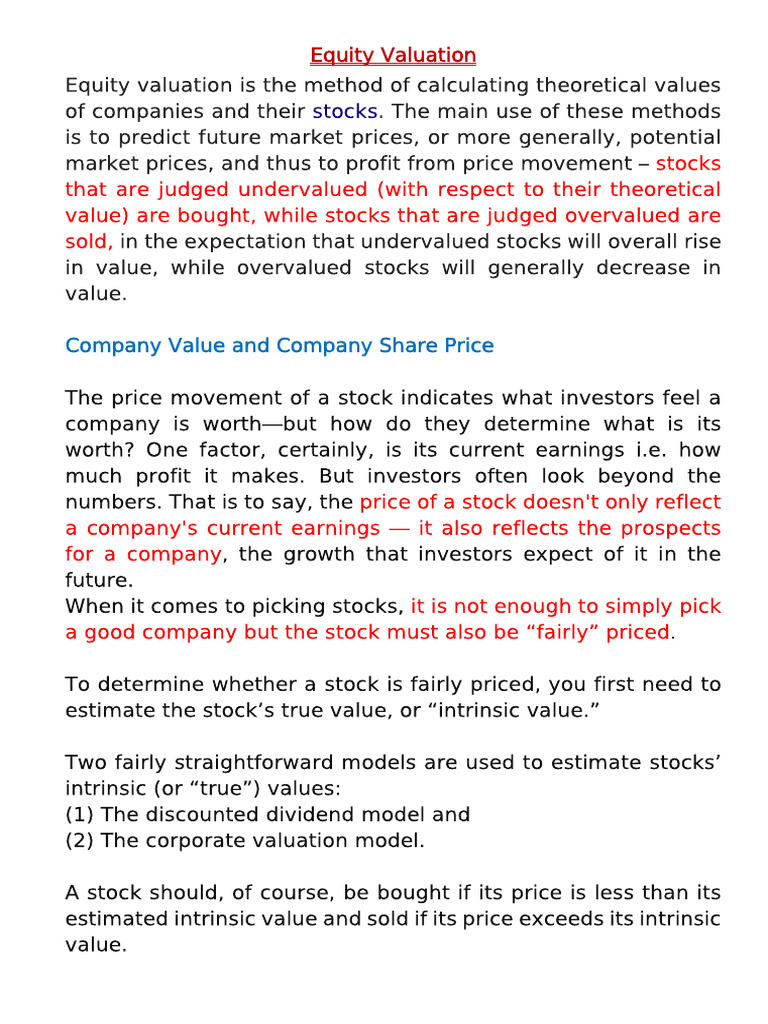 Equity_Valuation | PDF
