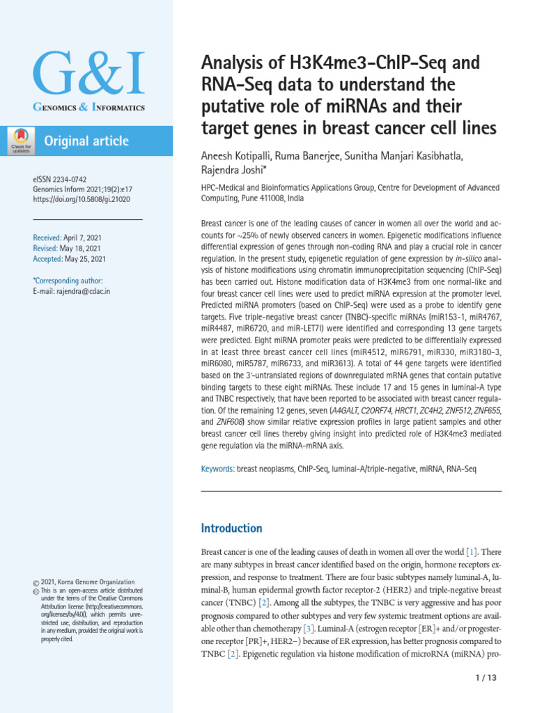 Analysis of H3K4me3-ChIP-Seq discussione | PDF | Regulation Of Gene ...