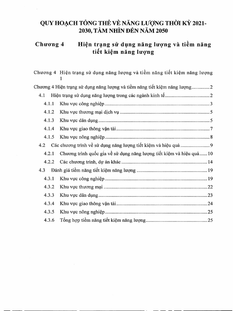 3-Quy Hoạch Tổng Thế Năng Lượng 2050-Tap I. Thuyet Minh Chung-Chương 4-Hiệu Quả Năng Lượng | PDF