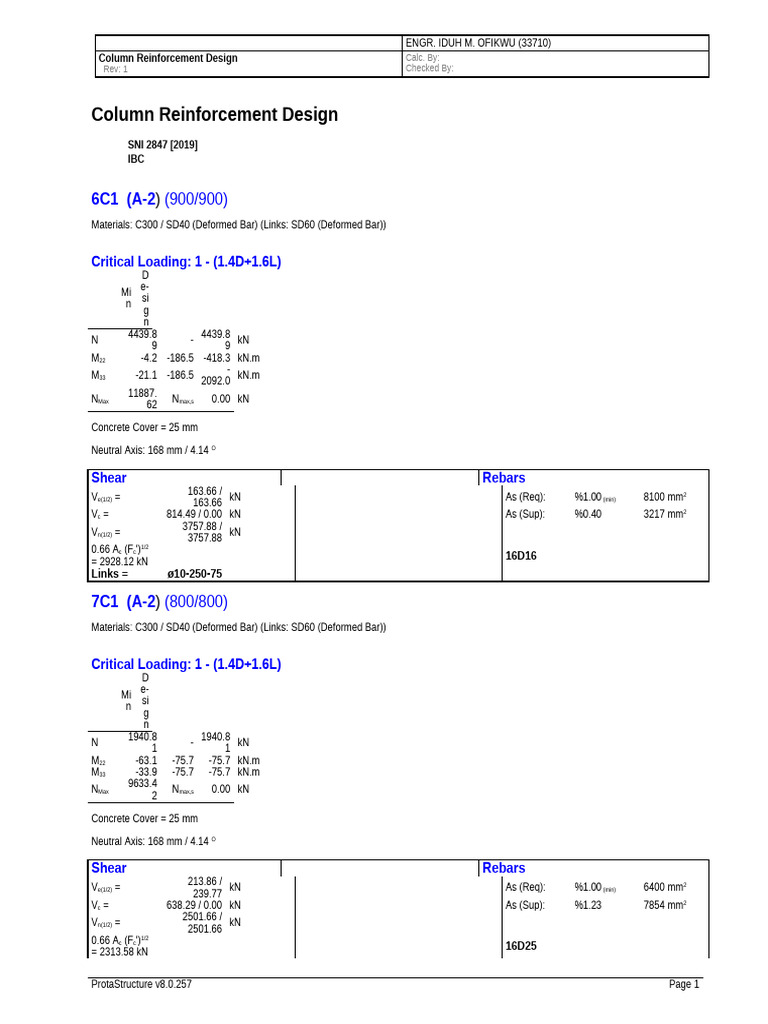 BFI_TOWER-RCColDes | PDF | Building Technology | Civil Engineering