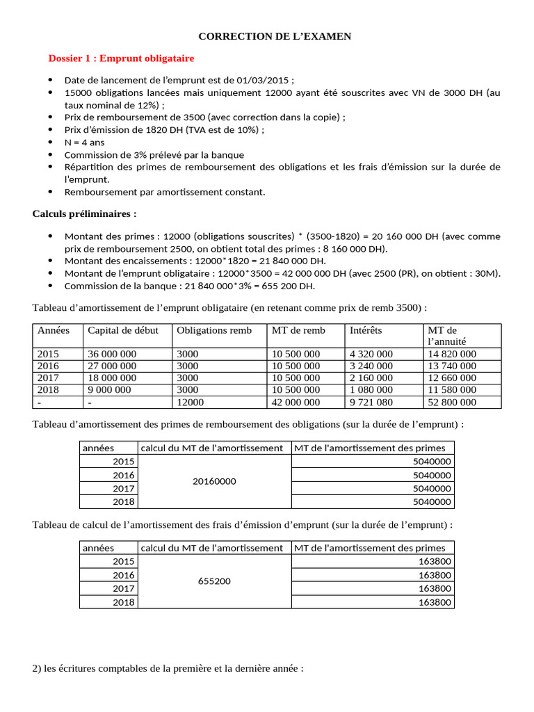 CORRECTION - Compta Approfondie | PDF | Prêts | Obligation (Finance)