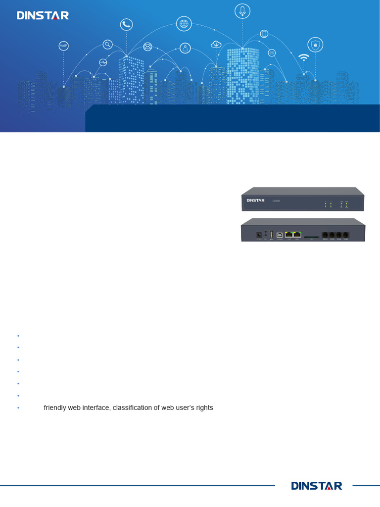 UC200 VoIP PBX Datasheet | PDF | Session Initiation Protocol | Voice ...