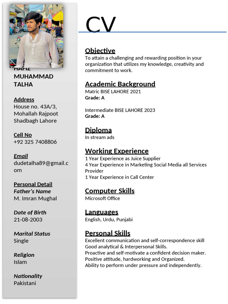 Hafiz Muhammad Talha | PDF