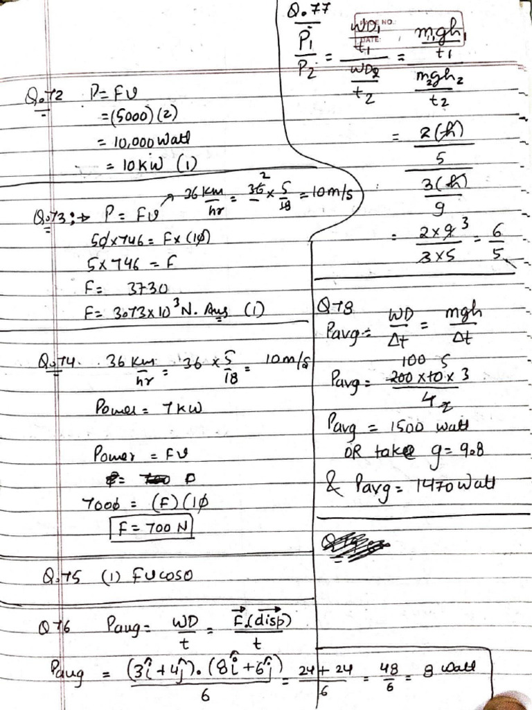 Work Power Energy Qa | PDF