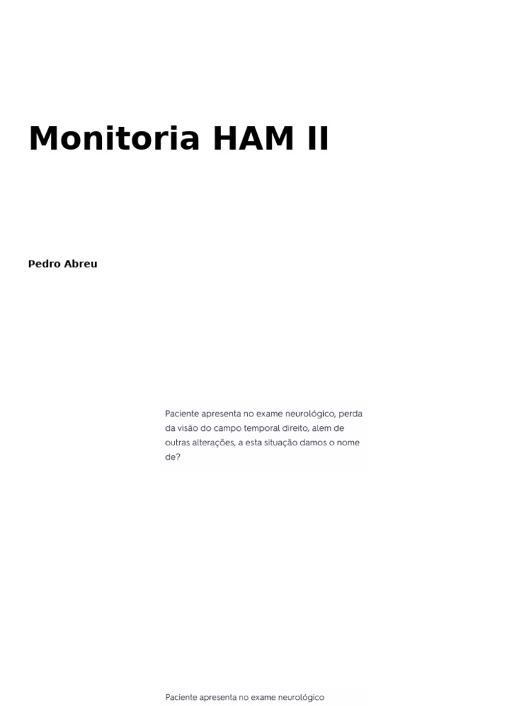 Teste Ham II - Monitoria | PDF
