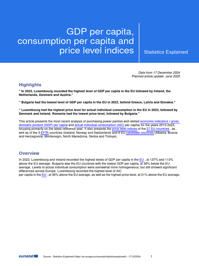 GDP | PDF | Purchasing Power Parity | European Union