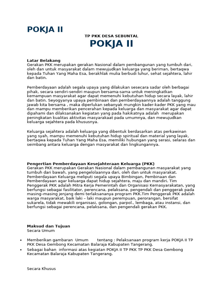 Pokja Ii | PDF