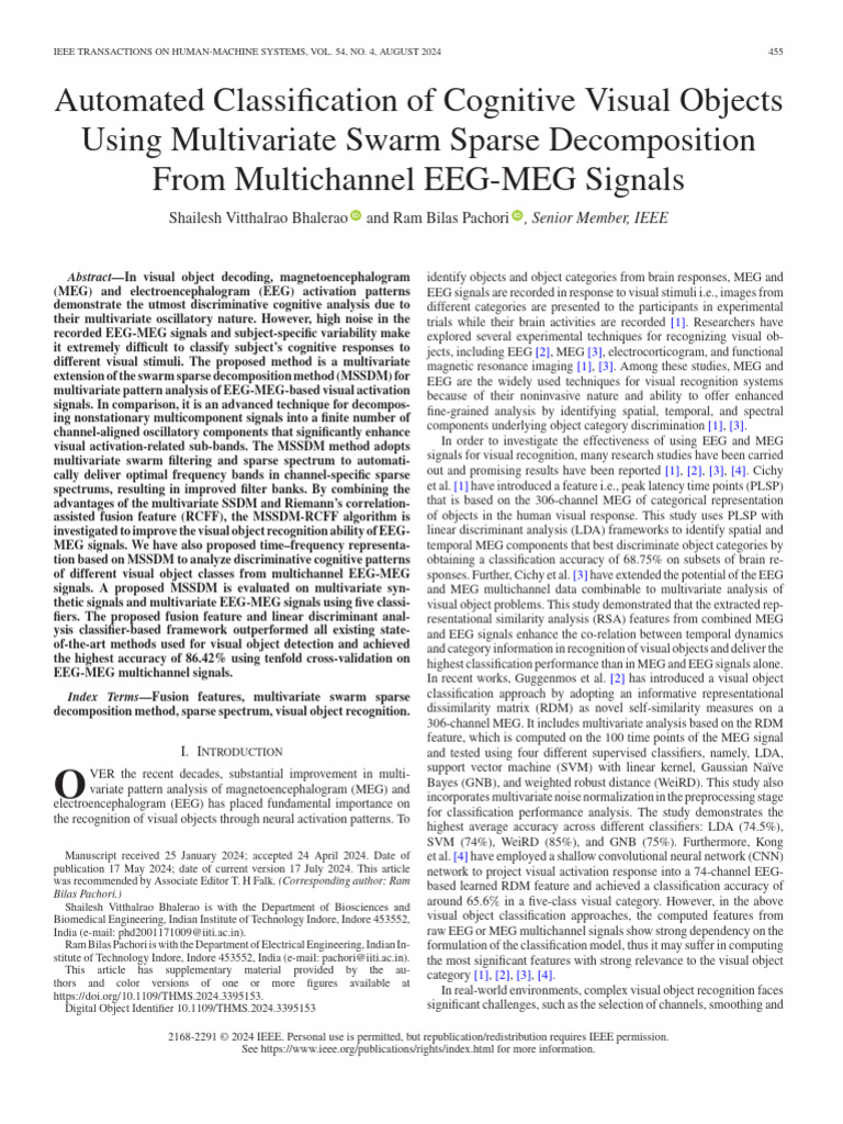 Automated Classification of Cognitive Visual Objects Using Multivariate Swarm Sparse ...