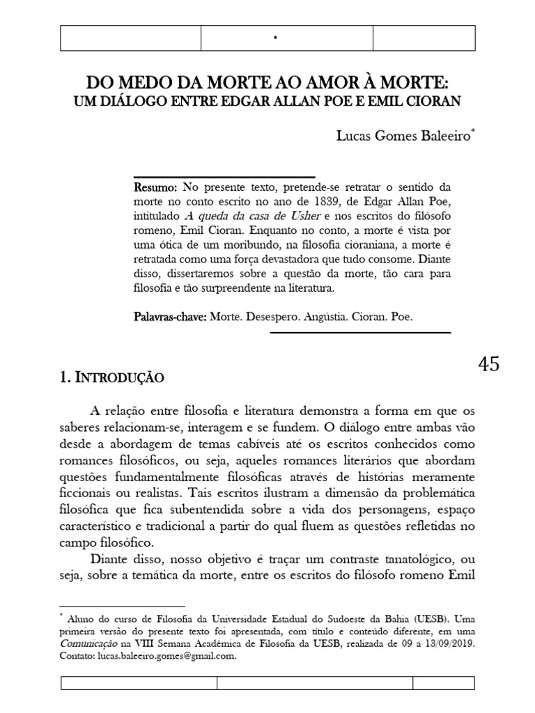 DO MEDO DA MORTE AO AMOR A MORTE | PDF | Morte | Contos