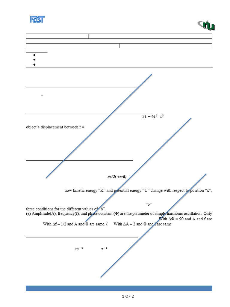 Past Papers | PDF | Physics | Quantity