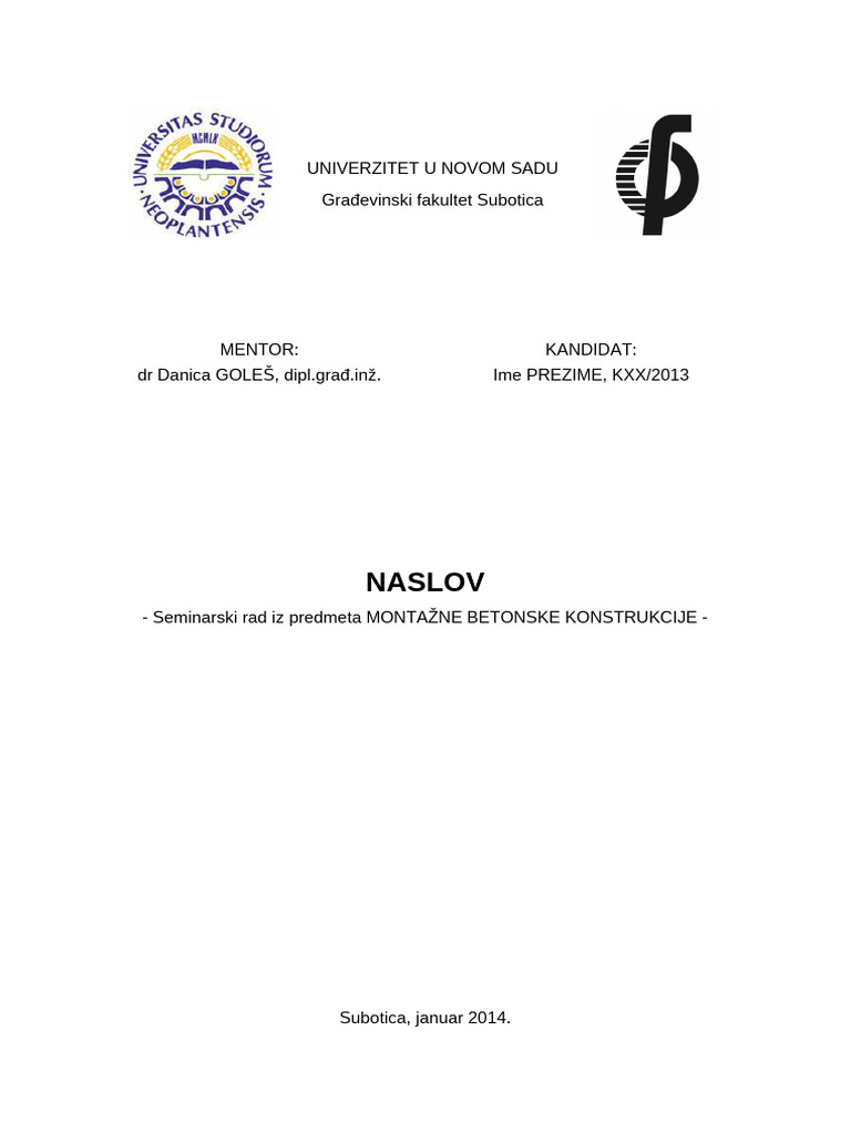 Seminarski Rad Uputstvo Za Pisanje | PDF