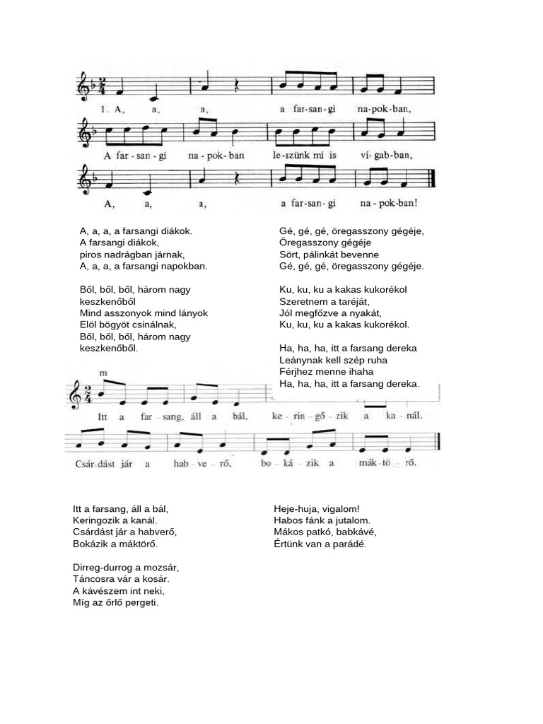 Farsangi Kották | PDF