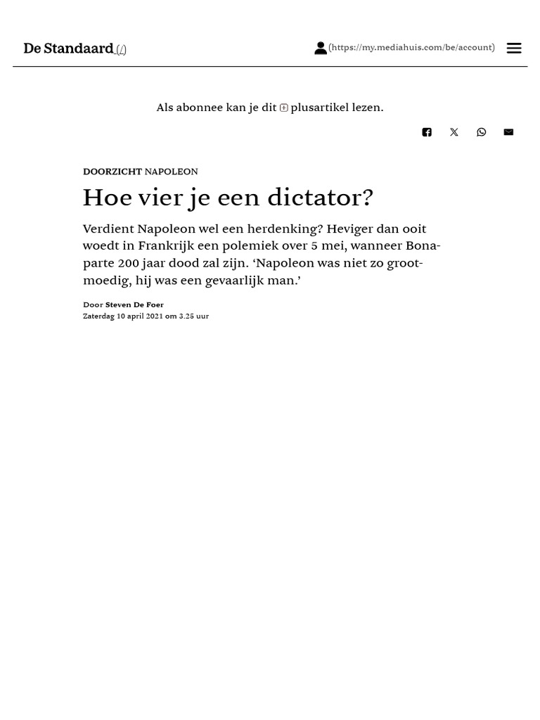 Hoe vier je een dictator_ _ De Standaard | PDF