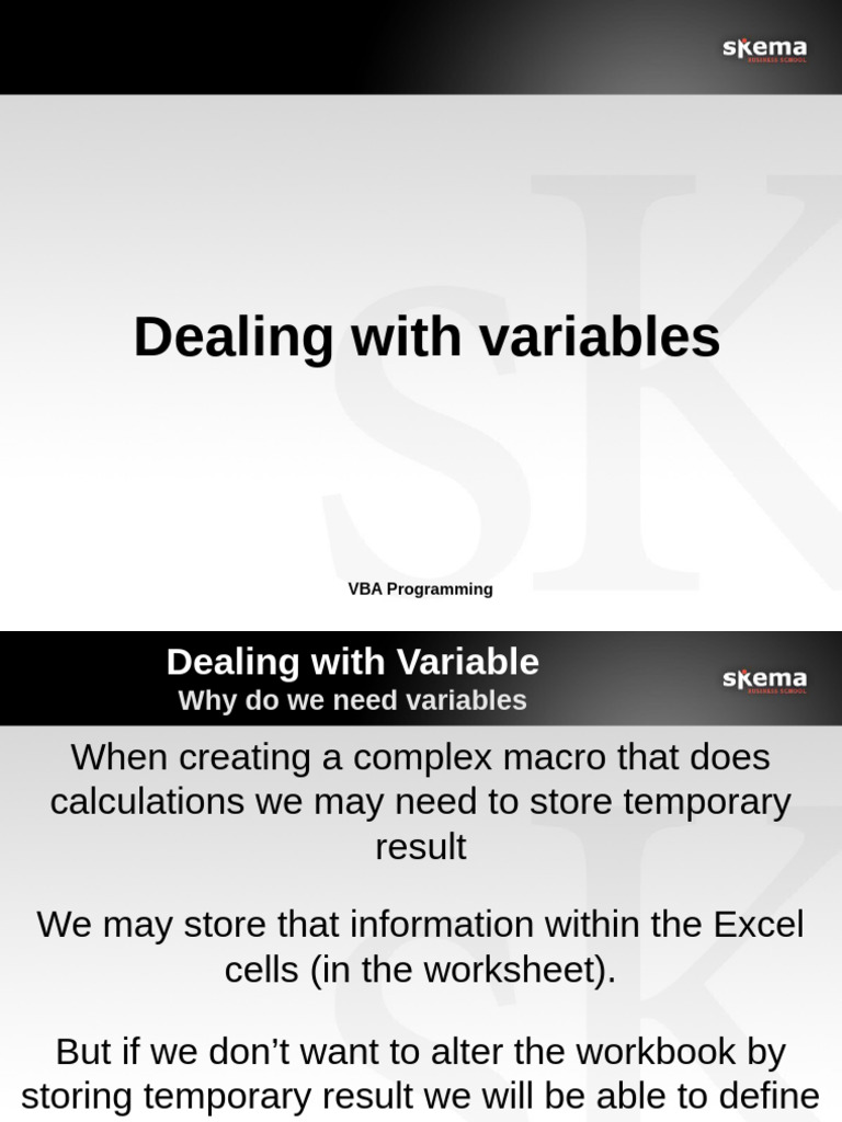 Global and Local Variables in VBA | PDF | Variable (Computer Science ...
