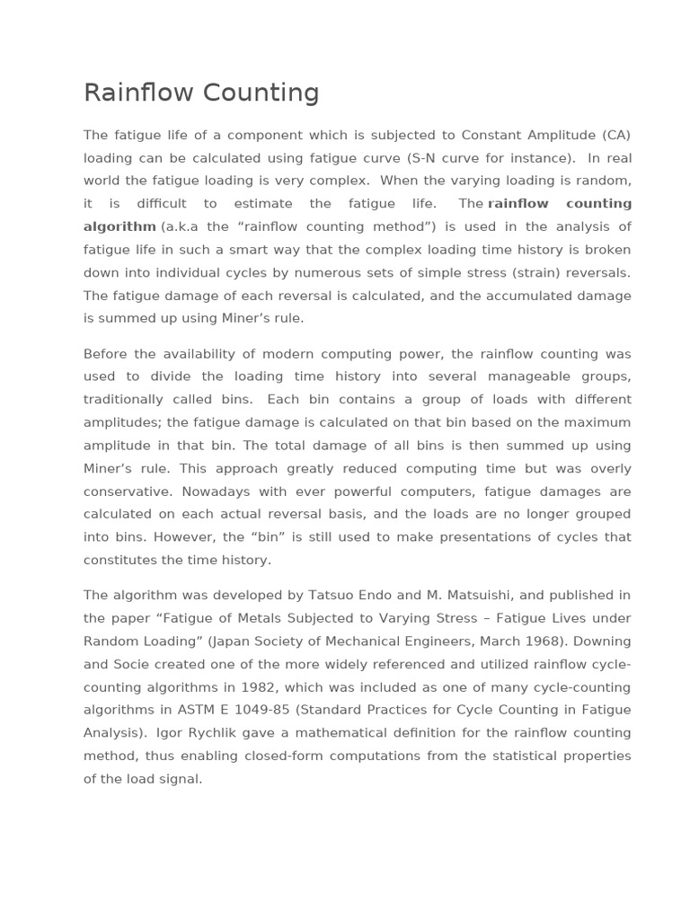 Rainflow Counting | PDF | Fatigue (Material) | Applied Mathematics