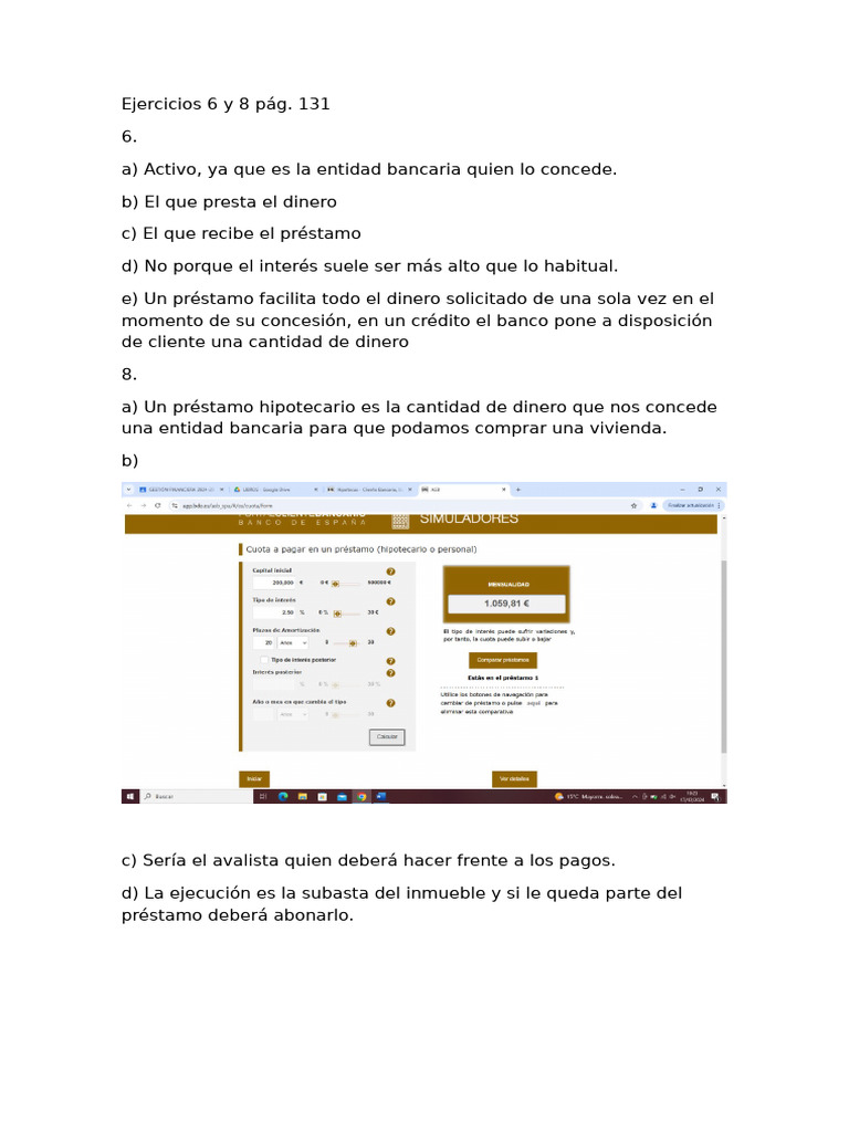 Ejercicios 6 y 8 Pág 131 | PDF